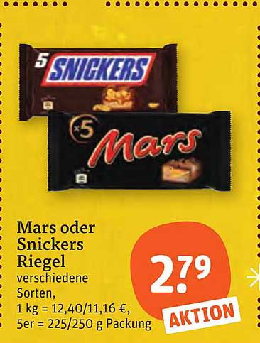 Mars Oder Snickers Riegel 5Er Pack Angebot bei tegut - ProspektGuru.de