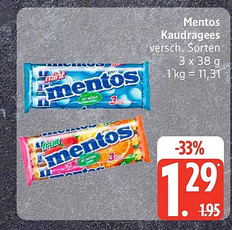 Mentos Kaudragees Versch. Sorten 3 X 38 G Angebot bei Marktkauf ...