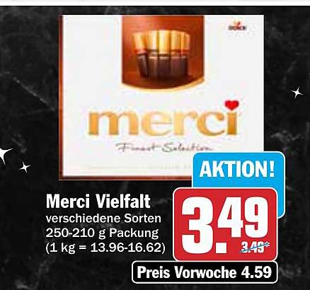 Merci Vielfalt 250-210 G Packung - Verschiedene Sorten Angebot bei Hit ...
