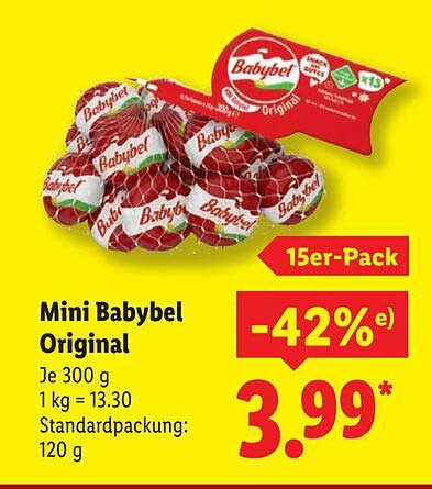 Mini Babybel Original - 15Er-Pack Angebot bei Lidl - ProspektGuru.de
