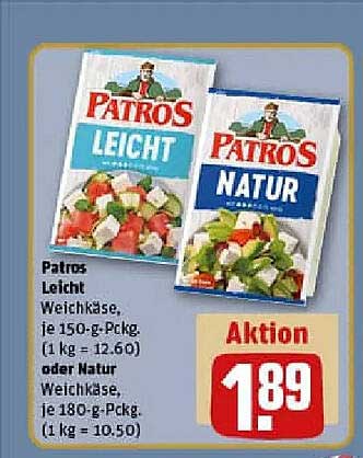 Patros Leicht Oder Natur Weichkäse Angebot bei REWE Kaufpark - ProspektGuru.de