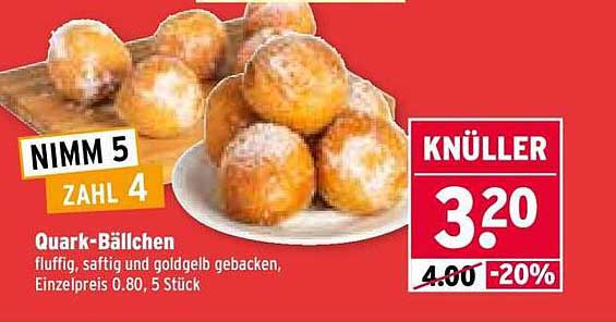 Quark-Bällchen, 5 Stück, Nur 3,20 € (Statt 4,00 €) Angebot bei Wasgau ...