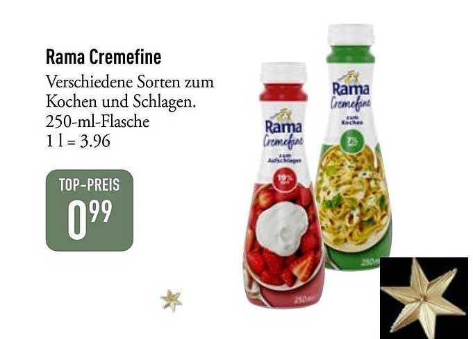 Rama Cremefine - Verschiedene Sorten Zum Kochen Und Schlagen. Angebot ...