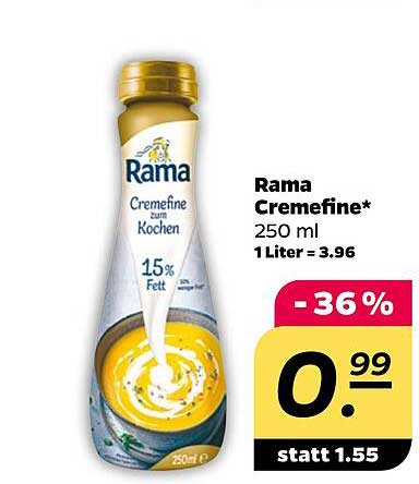 Rama Cremefine Zum Kochen, 250 Ml Angebot bei NETTO - ProspektGuru.de