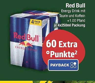 Red Bull Energy Drink, 4Er Pack (Je 250 Ml) Angebot bei E-Center ...