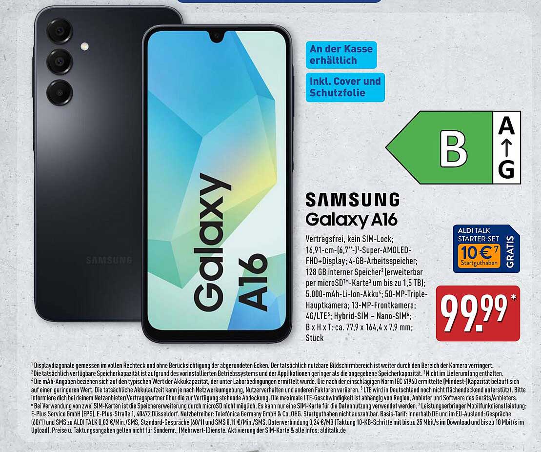 Samsung Galaxy A16 - Vertragfrei Und Ohne Sim-Lock Angebot bei Aldi ...