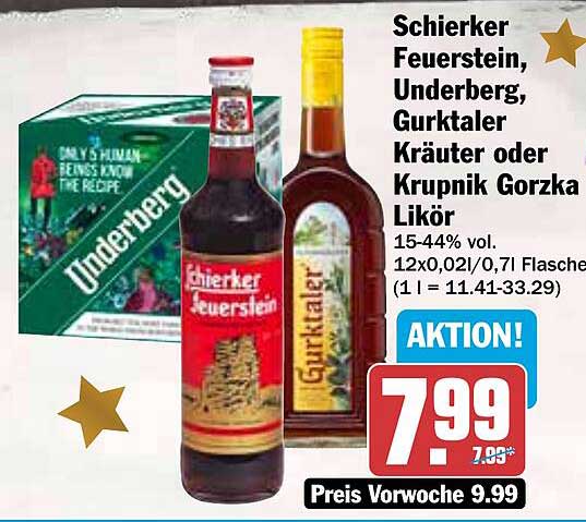 Schierker Feuerstein, Underberg, Gurktaler Kräuter Oder Krupnik Gorzka ...