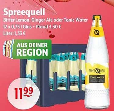 Spreequell Bitter Lemon, Ginger Ale Oder Tonic Water 12 X 0,75 L ...