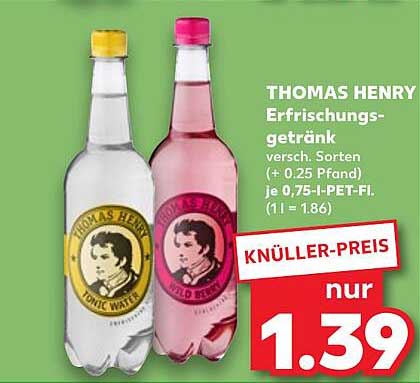 Thomas Henry Erfrischungsgetränk - Versch. Sorten Angebot bei Kaufland ...