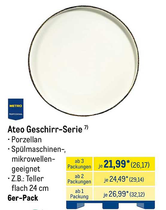 Ateo Geschirr-Serie 7) Porzellan Spülmaschinen-, Mikrowellen-Geeignet ...