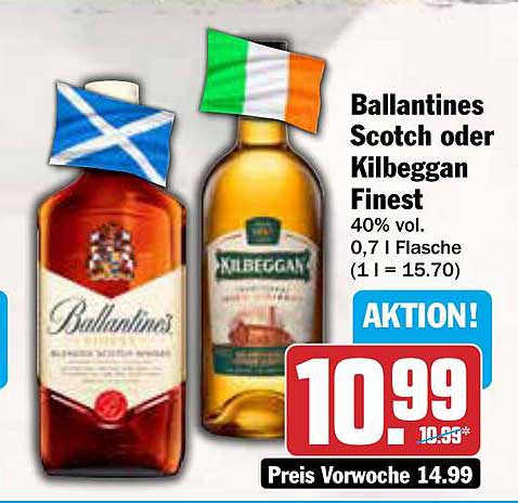 Ballantines Scotch Oder Kilbeggan Finest Angebot bei AEZ - ProspektGuru.de