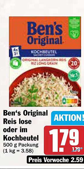Ben‘s Original Reis Lose Oder Im Kochbeutel Angebot bei Hit ...