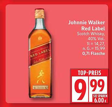 Johnnie Walker Red Label Scotch Whisky, 40% Vol. Angebot bei Edeka ...