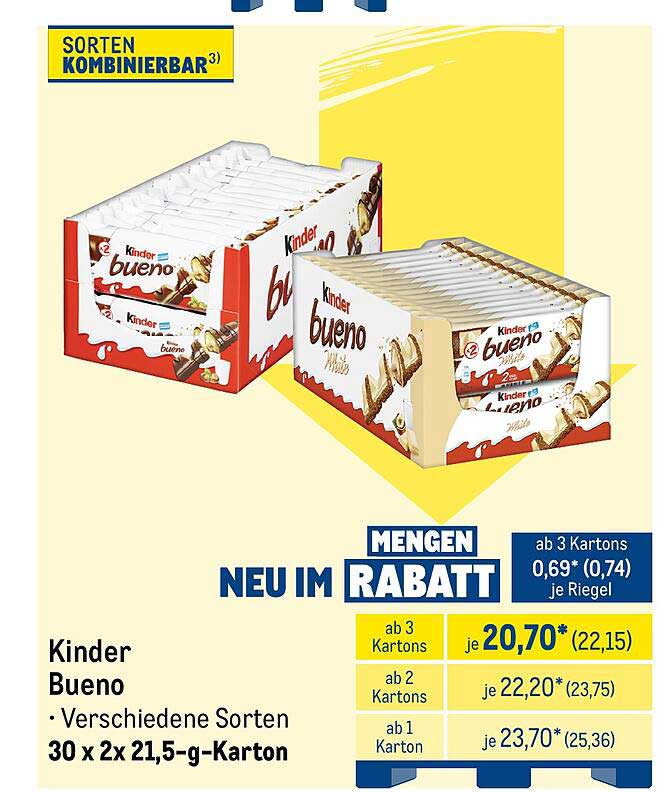 Kinder Bueno Verschiedene Sorten, 6Er Angebot bei nah & gut ...