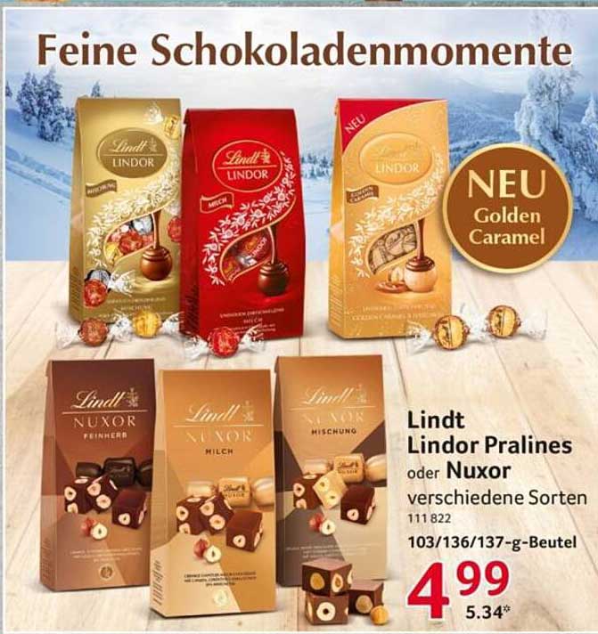 Lindt Lindor Pralines Oder Nuxor Verschiedene Sorten Angebot bei ...