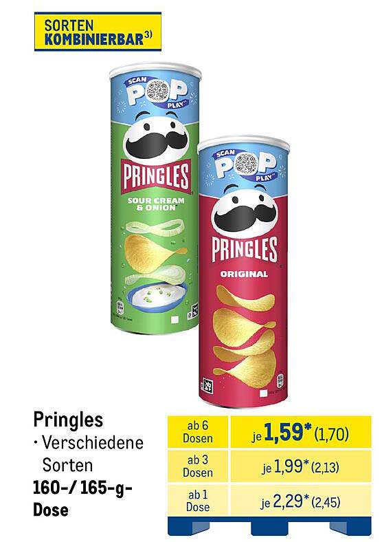 Pringles • Verschiedene Sorten 160-/165-G-Dose Angebot bei METRO ...