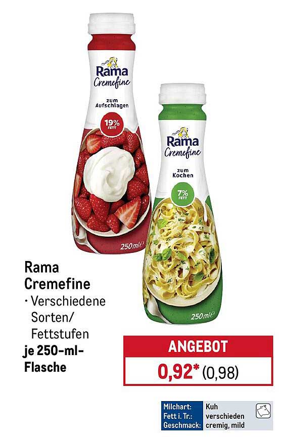 Rama Cremefine Verschiedene Sorten Angebot bei Dornseifer - ProspektGuru.de