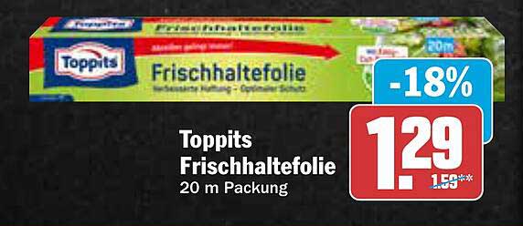 Toppits Frischhaltefolie 20 M Packung Angebot bei AEZ - ProspektGuru.de