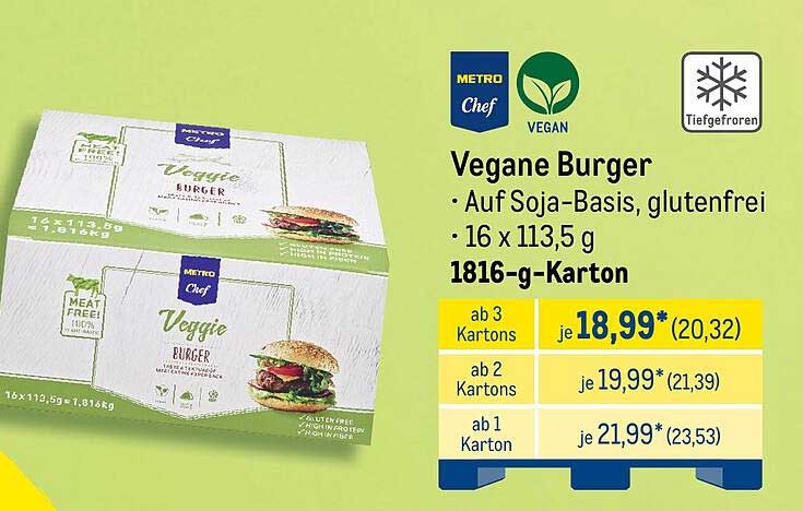 Vegane Burger Angebot bei METRO - ProspektGuru.de