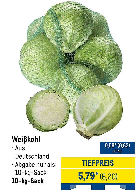 Weißkohl* Deutschland, Kl. I, 2 Kg Angebot bei NETTO - ProspektGuru.de