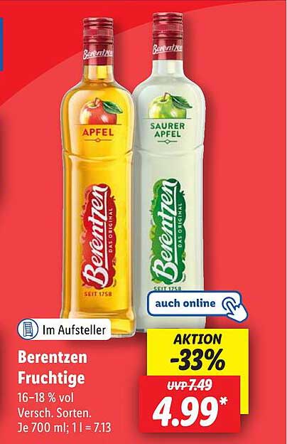 Berentzen Fruchtige Angebot bei Lidl