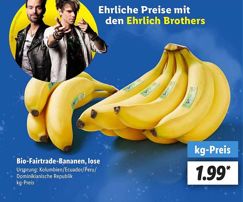 Bio-Fairtrade-Bananen, Lose Angebot bei Lidl