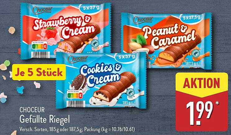 Choceur Gefüllte Riegel Angebot bei Aldi Nord - ProspektGuru.de