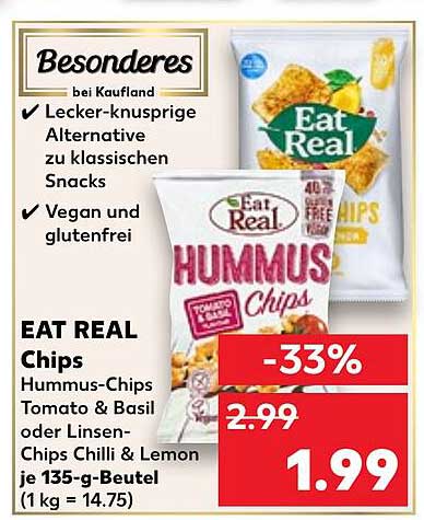 Eat Real Chips Angebot bei Kaufland - ProspektGuru.de