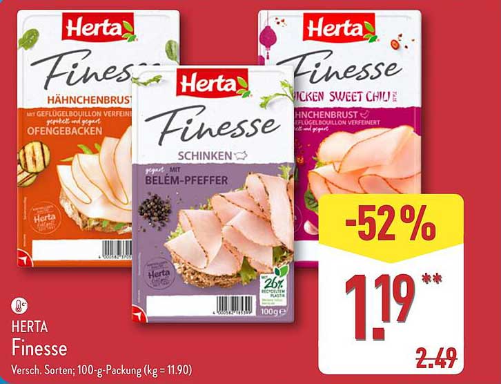 Herta Finesse Schinken Angebot bei Aldi Nord - ProspektGuru.de