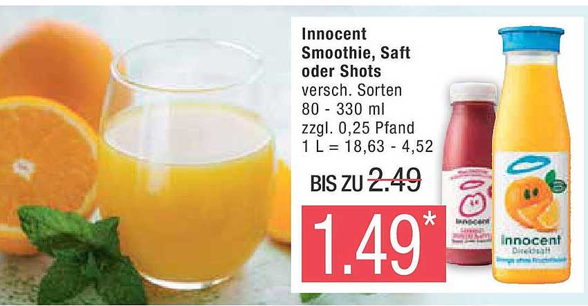 Innocent Smoothie, Saft Oder Shots Angebot bei Marktkauf