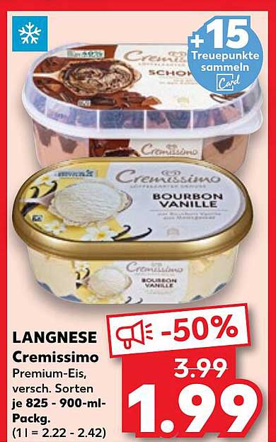 Langnese Cremissimo Bourbon Vanille Angebot bei Kaufland