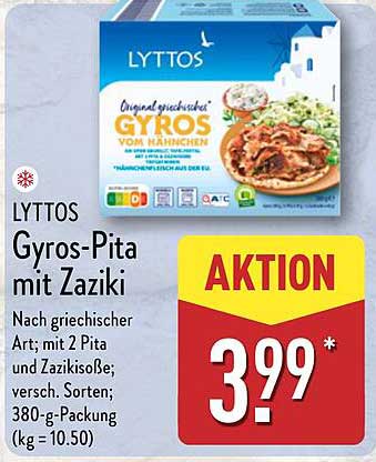 Lyttos Gyros-Pita Mit Zaziki Angebot bei Aldi Nord