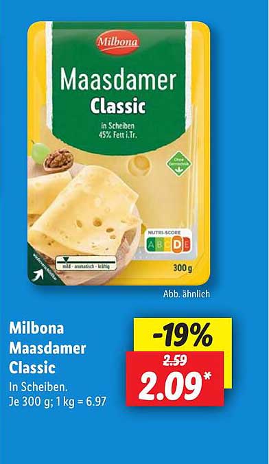 Milbona Maasdamer Classic Angebot bei Lidl