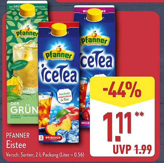 Pfanner Eistee Angebot bei Aldi Nord