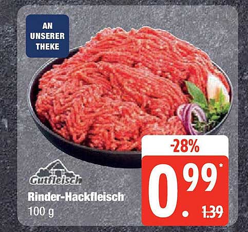 Rinder-Hackfleisch Angebot bei Edeka