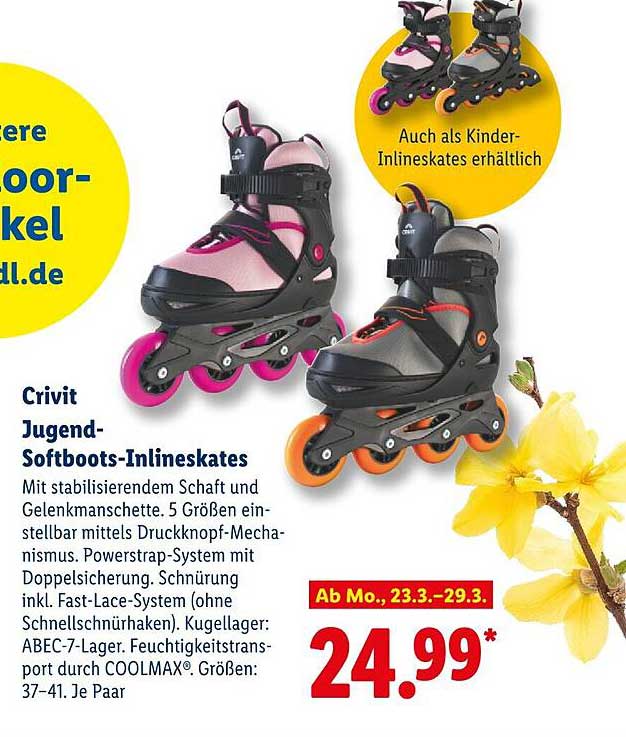 Crivit Jugend-Softboots-Inlineskates Angebot bei Lidl - ProspektGuru.de