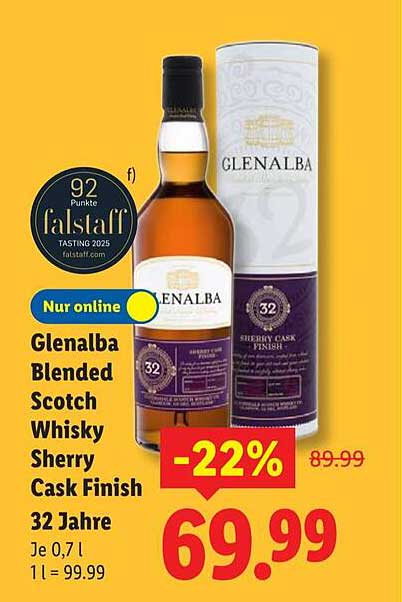 Glenalba Blended Scotch Whisky Sherry Cask Finish 32 Jahre Angebot bei ...