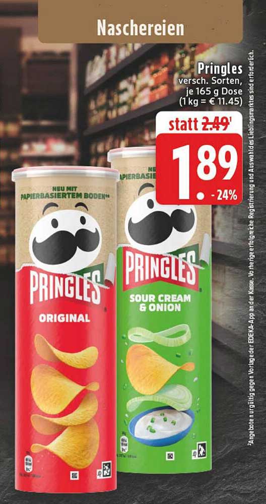 Pringles Verschieden. Sorten, Je 165 G Dose Angebot bei E-Center ...