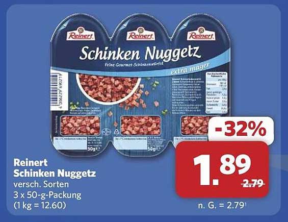 Reinert Schinken Nuggetz Versch. Sorten 3 X 50-G-Packung Angebot bei ...