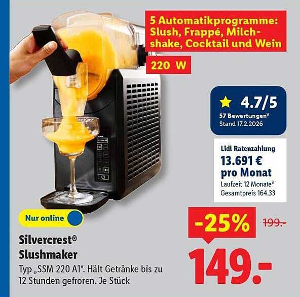 Silvercrest® Slushmaker Angebot bei Lidl - ProspektGuru.de