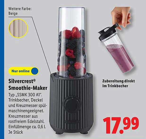 Silvercrest® Smoothie-Maker Typ „Ssmk 300 A1“ Angebot bei Lidl ...