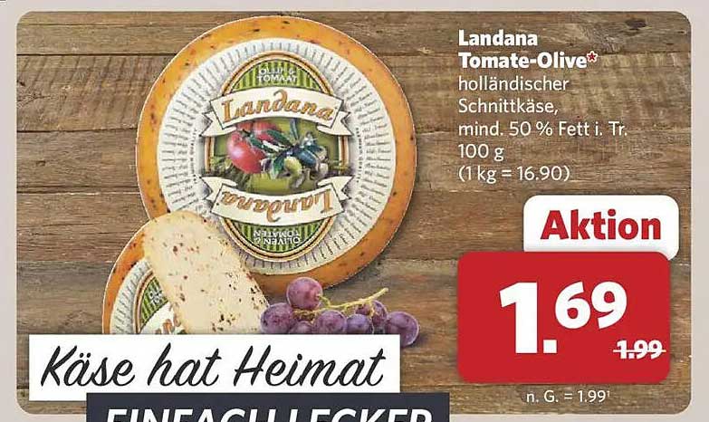 Landana Tomate-Olive Holländischer Schnittkäse Angebot bei Combi