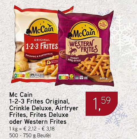 Mc Cain 1-2-3 Frites Original, Crinkle Deluxe, Airfryer Frites, Frites ...