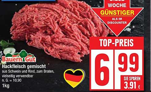 Bauern Gut Hackfleisch Gemischt Angebot bei Edeka
