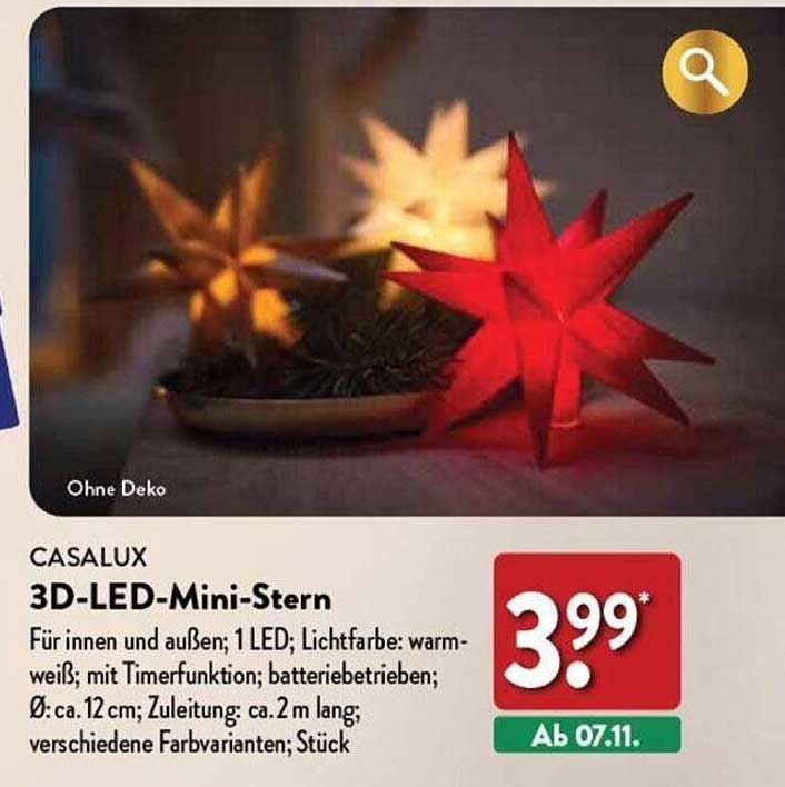 Casalux 3D-Led-Mini-Stern Angebot bei Aldi Nord - ProspektGuru.de
