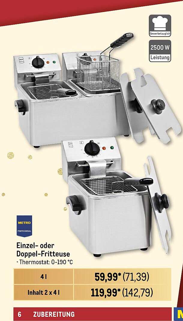 Einzel- Oder Doppel-Fritteuse Angebot bei METRO - ProspektGuru.de