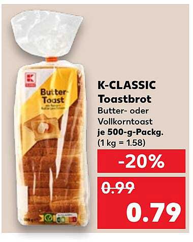 K-Classic Toastbrot Angebot bei Kaufland