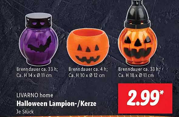Livarno Home Halloween Lampion-/Kerze Angebot bei Lidl - ProspektGuru.de
