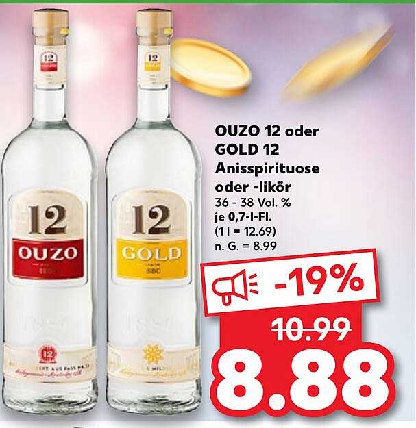 Ouzo 12 Oder Gold 12 Anisspirituose Oder -Likör Angebot bei Kaufland