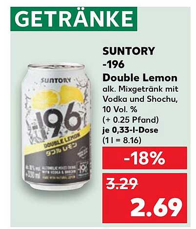 Suntory -196 Double Lemon Angebot bei Kaufland